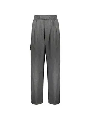 YVES SALOMON Pleated Wide-leg Trousers - Grey