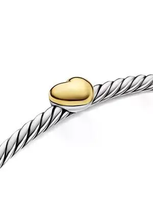 David Yurman Sterling Heart Motif Cuff Bracelet