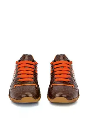 Philipp Plein Crocodile-effect Logo Low-top Sneakers - Brown