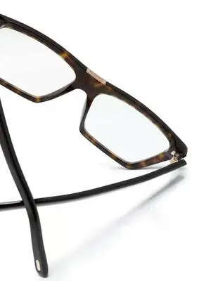 TOM FORD Tortoiseshell Rectangle Frame Glasses - Brown