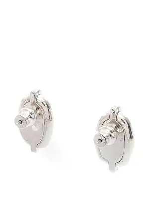 Hermès Tone And Black Oval Earrings