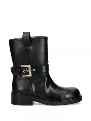 Armani Exchange Buckled Strap Boots - Black