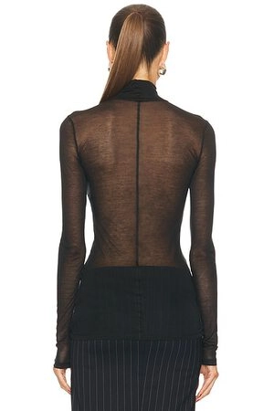 MUGLER Turtleneck Jersey Top