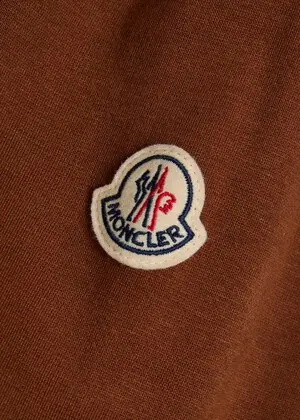 Moncler Embroidered Logo Cotton Blend Sweatshirt - Orange