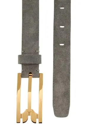 Victoria Beckham Pin-buckle Suede Belt - Grey