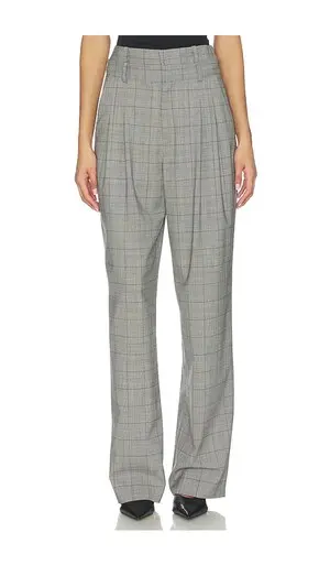 Monse Double Waistband Tailored Wide Leg Pant - Grey