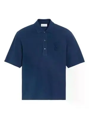 AMI Paris De Coeur Crochet Patch Polo Shirt