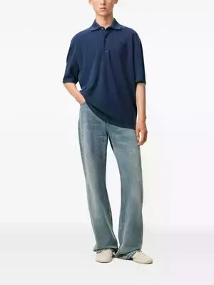 AMI Paris De Coeur Crochet Patch Polo Shirt