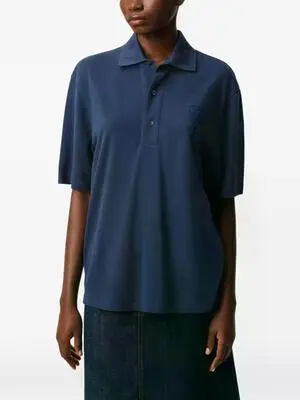 AMI Paris De Coeur Crochet Patch Polo Shirt