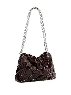 Rabanne Embossed Crocodile Shoulder Bag With Chain Strap