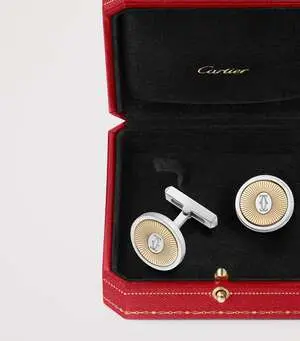 Cartier Sterling And Yellow Gold Double C De Cufflinks