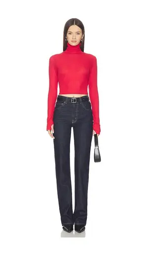 Michael Lauren Cormac Turtleneck Crop Top
