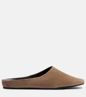 Veronica Beard Narcisa Suede Mules Bark
