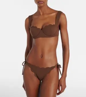 Marysia North Scalloped Bikini Top - Brown