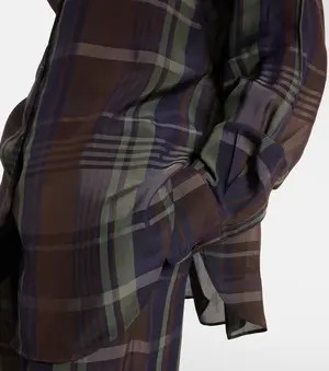 THE FRANKIE SHOP Peri Sheer Plaid Shirt
