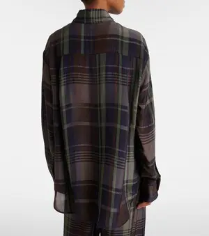 THE FRANKIE SHOP Peri Sheer Plaid Shirt
