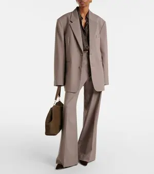 THE FRANKIE SHOP Peri Pinstripe Satin Shirt