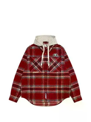 AAPE BY *A BATHING APE Hooded Checked Shirt - Red