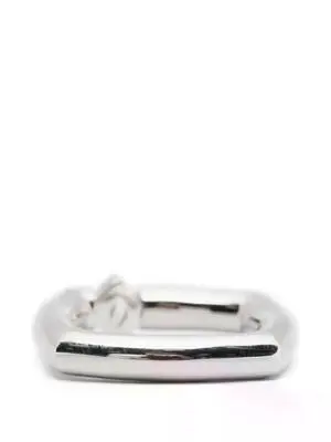 Tom Wood Sterling Frame Slim Ring With White Rhodium Plating - Silver