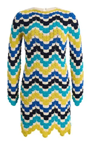 Escvdo Victoria Crochet Cotton Mini Dress - Blue