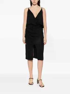 IRO PARIS Helia V-neck Split Midi Dress