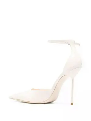 Paris Texas Ivory Pointed Toe Ankle Strap Pumps