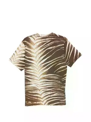 Just Cavalli Animal-print Logo-patch T-shirt - Brown