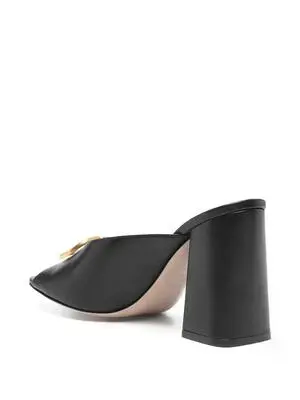 Valentino Garavani Vlogo Signature Block Heel Sandals - Black