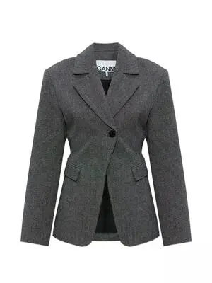 GANNI Long-sleeve Buttoned Blazer