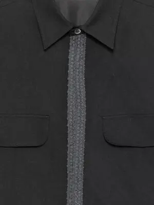 CROQUIS Knitted-applique Shirt - Black