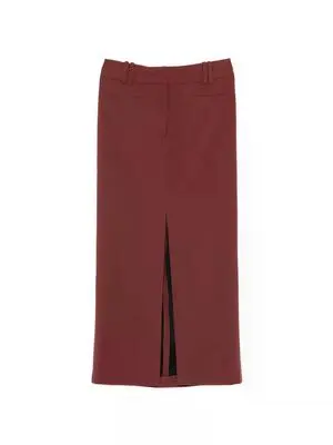 Patrizia Pepe Midi Skirt With Logo Detail - Brown