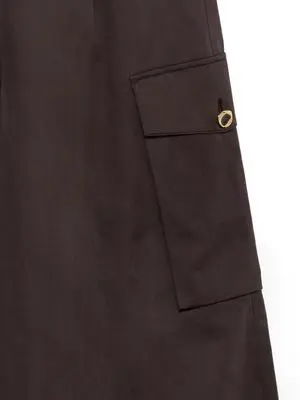 Agnona Dark Cargo Pants With Gold-tone Hardware