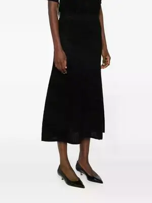 P.a.r.o.s.h Textured Knit A-line Midi Skirt
