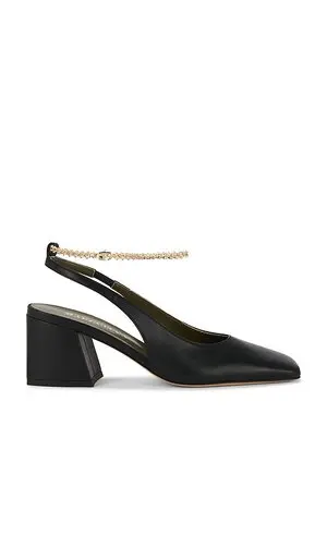MARIA LUCA Ilaria Slingback Heel With Gold-tone Chain Ankle Closure - Black