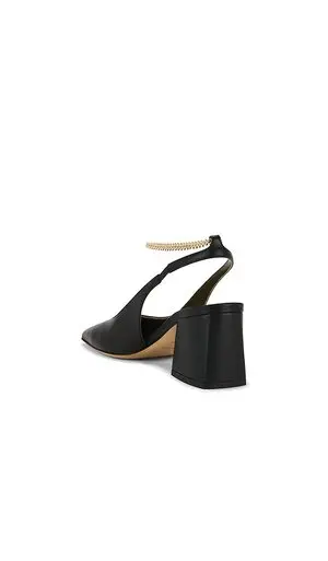 MARIA LUCA Ilaria Slingback Heel With Gold-tone Chain Ankle Closure - Black