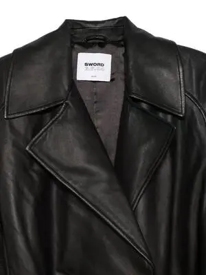 SWORD 6644 Belted Double-breasted Coat