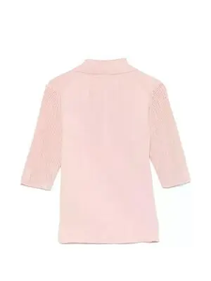 Agnona Ribbed Knit Polo Top