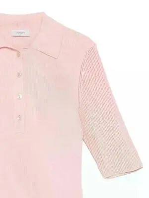 Agnona Ribbed Knit Polo Top