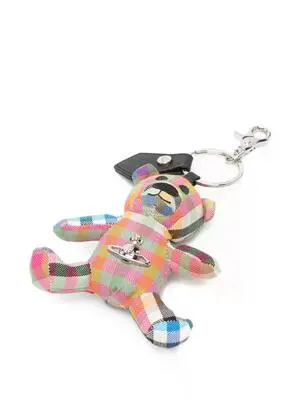 VIVIENNE WESTWOOD Checked Teddy-bear Keyring - Pink