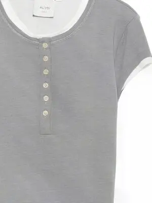 ALYSI Buttoned T-shirt - Grey