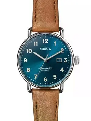 Shinola Canfield 38mm Watch With Dial And Leather Strap