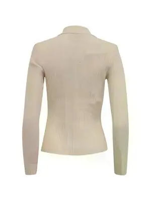 Maje Long-sleeve Ribbed Cardigan With Button Fastening - Neutrals