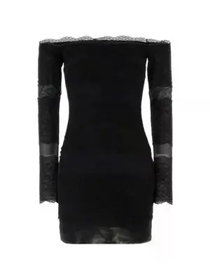 Blumarine Off-shoulder Lace Mini Dress
