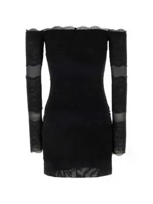 Blumarine Off-shoulder Lace Mini Dress