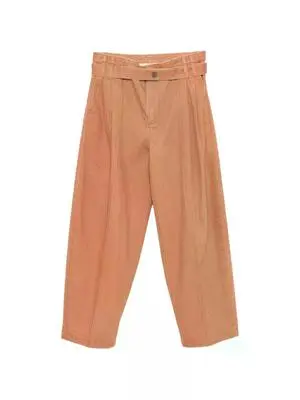 CROQUIS Belted Wide-leg Jeans - Brown