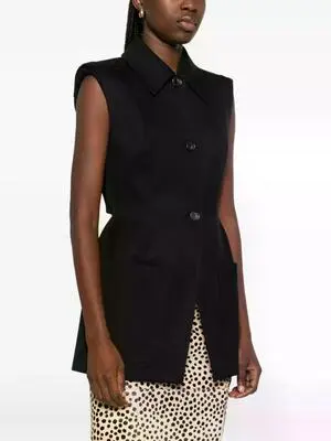 Sportmax Gabarra Button Sleeveless Gilet - Black