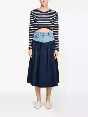Sandro Mixed-material Maxi Skirt