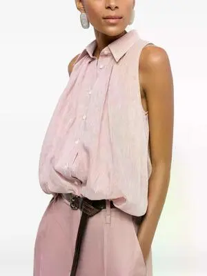 Brunello Cucinelli Striped Sleeveless Shirt