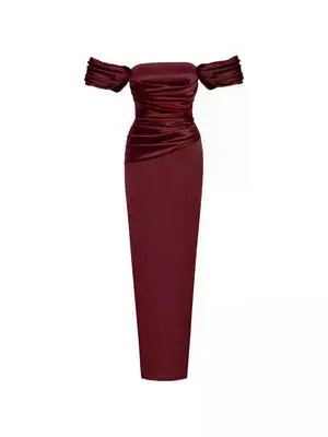 POST MERIDIEM Draped Maxi Dress - Red
