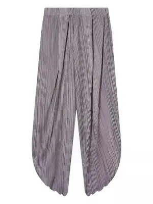 Giorgio Armani Pleated Wide Leg Trousers - Grey